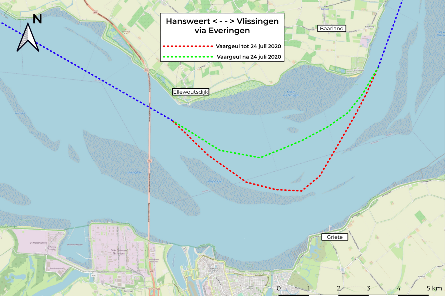 Rijkswaterstaat verlegt markering op Westerschelde - Binnenvaartkrant